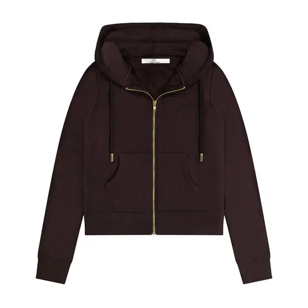 CLOUD HAVEN Signature Logo Hoodie In Espresso - Black