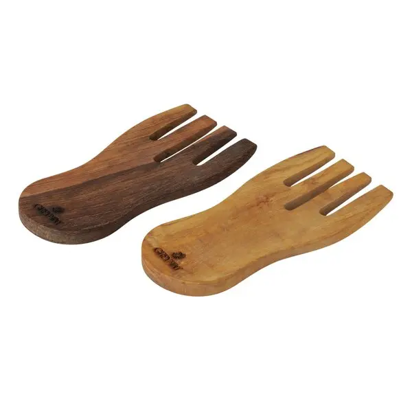 GREYMINT Yaya Olive Wood Salad Tossers - Brown