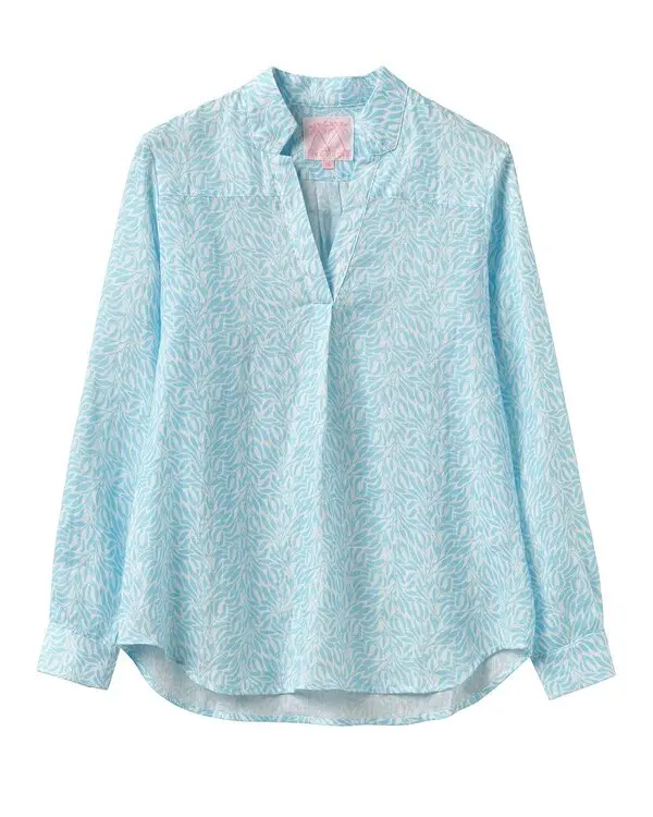 PINK HOUSE Linen Kim Shirt Sealeaf - Blue
