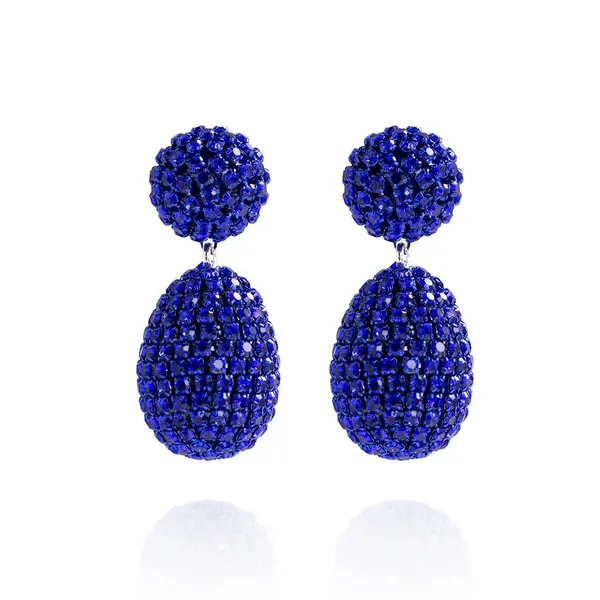 SAULE LABEL Clio Earrings In Midnight - Blue