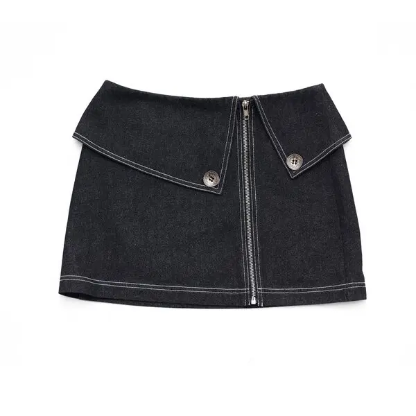 BELKYS STUDIO Jackie Mini Denim Skirt - Black