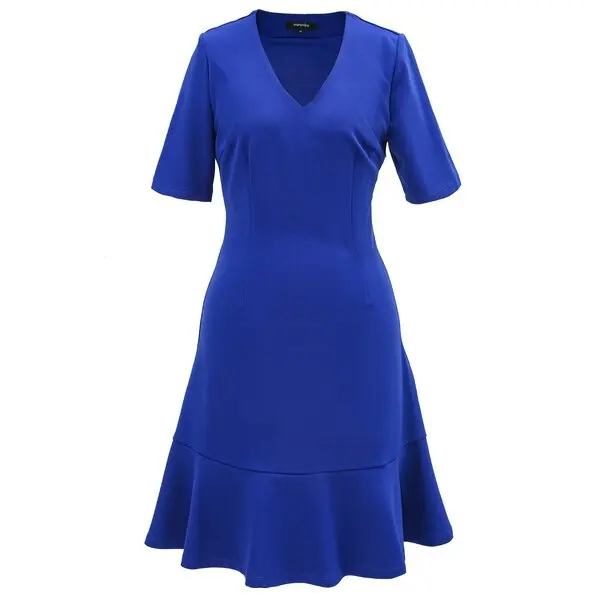 SMART AND JOY Minimalist Trapeze Jersey Dress - Blue