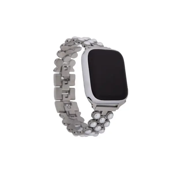 Saachi Pearl Chain Apple Watch Band - Silver