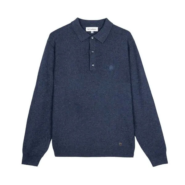 BEL CASHMERE Cashmere Denim Polo Shirt - Blue