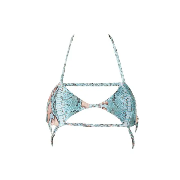 SIREN SWIMWEAR Siren Mermaid Braided Top In Snake - Blue