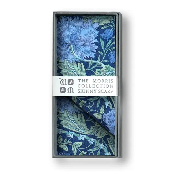 LIME TREE DESIGN Skinny Scarf March Morris Collection - Blue