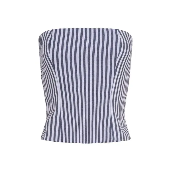 LONDON ATELIER BYPRODUCT Blue / White Blue Striped Strapless Corset - Blue/white