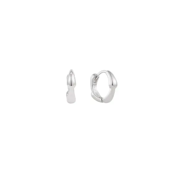 VANCHI Colette Droop Link Huggie Earrings - Silver