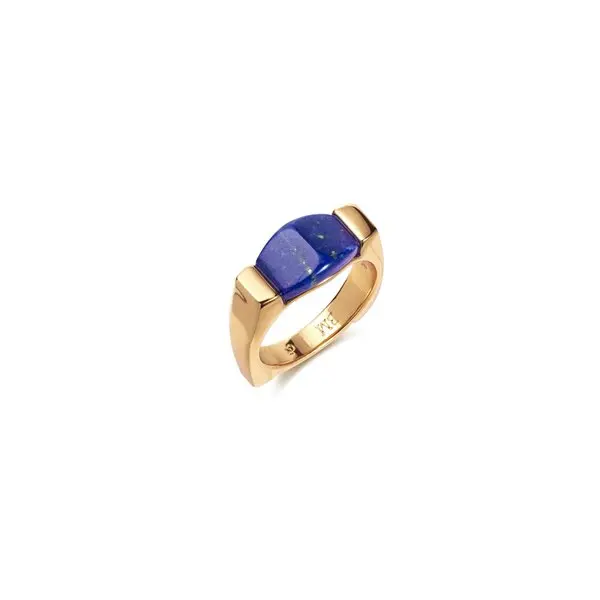 RETRO CHIC Blue / Gold Ishtar Goddess Ring - Blue/gold