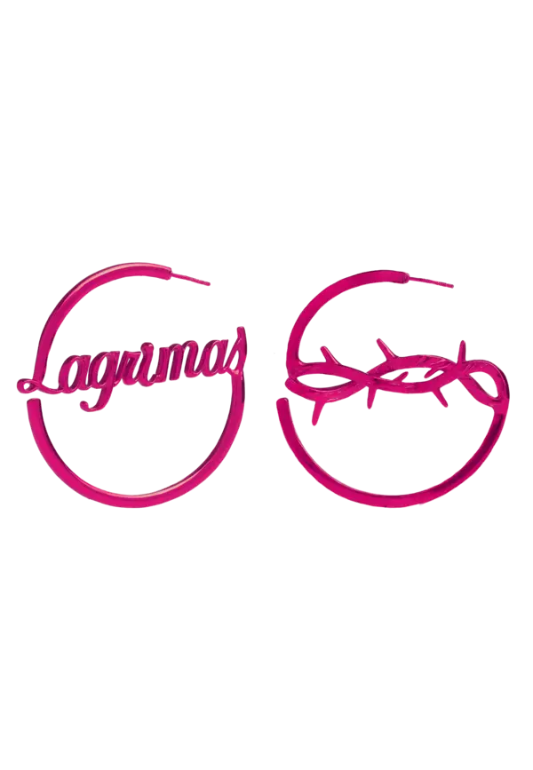 LAVANI JEWELS Lágrimas Fuchsia Hoops - Pink