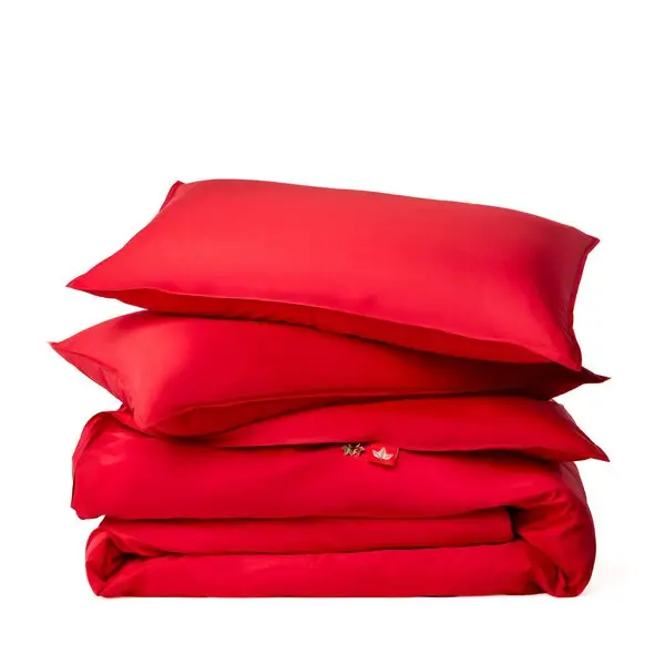 CANADIAN DOWN & FEATHER COMPANY Duvet Cover Set With Three Sided Zipper, Twin / Single Cardinal - Red