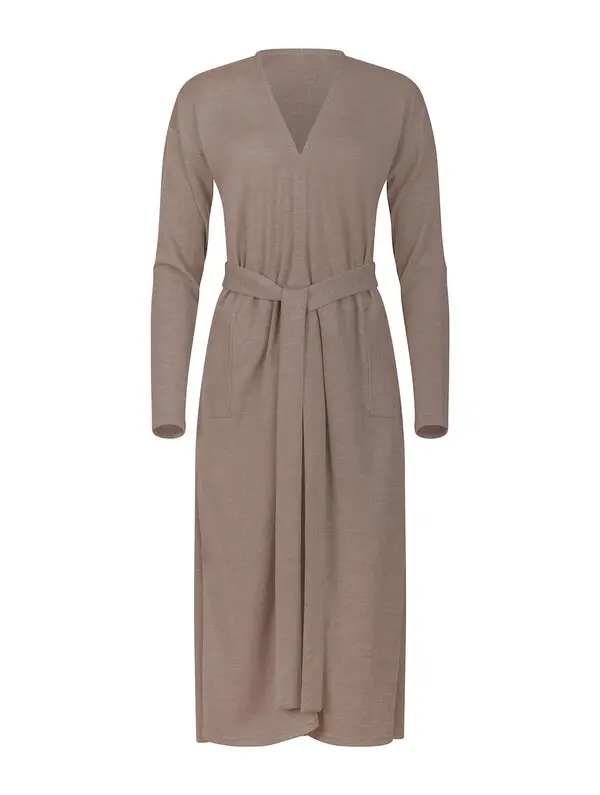 HELENE GALWAS Chloére Cappuccino Knitted Wool Dress - Brown