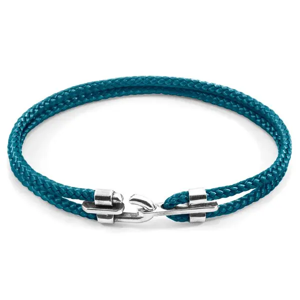 ANCHOR & CREW Ocean Canterbury Silver & Rope Bracelet - Blue