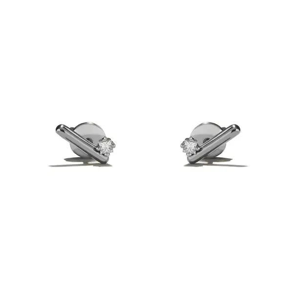 ONI Diamond Bar Studs - Silver