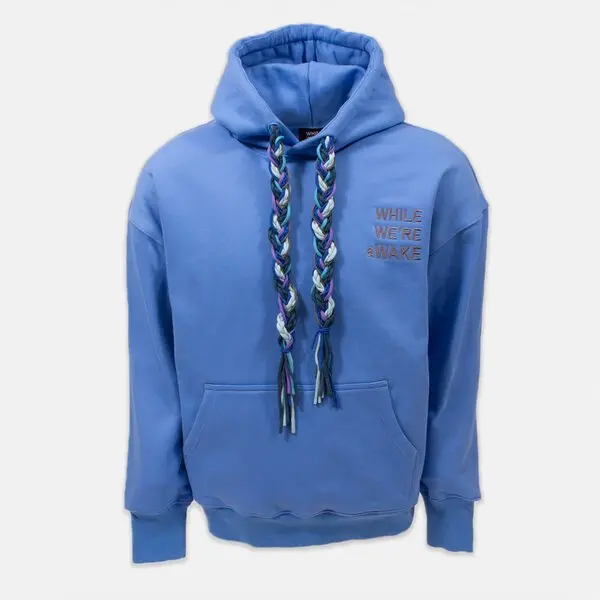 WHILE WE'RE AWAKE Braid On Braid Light Hoodie - Blue