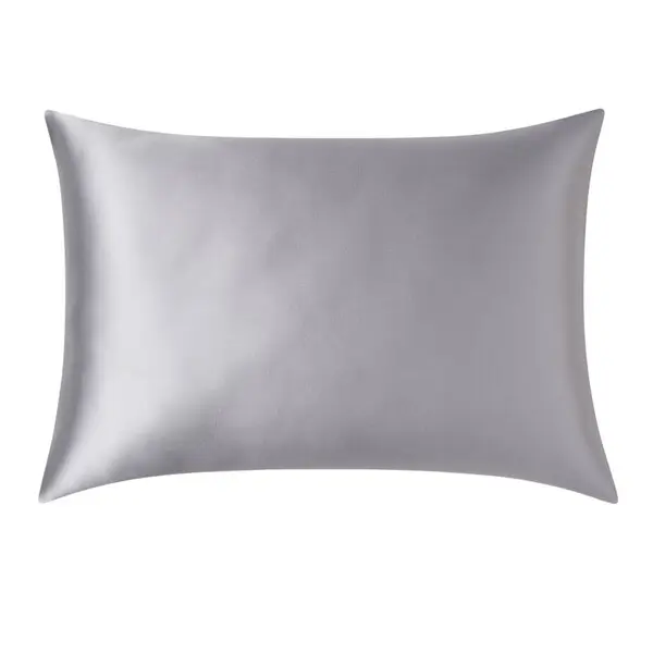 SILK AND BEARS Grey Mulberry Silk Pillowcase – Pure Silk, Envelope Style - Silver