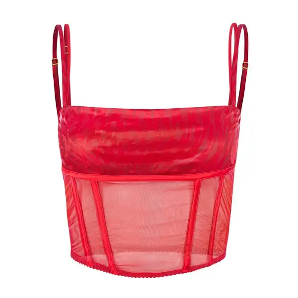 EKCENTRIK Luscious Excess Semi-sheer Top - Red