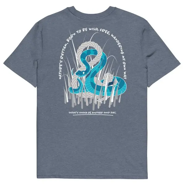 ANCHOR & CREW Heather Snake Another Good Day Organic Cotton T-shirt - Blue