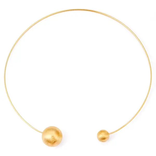 VISCONTI Luna Collana Asymmetrical Brushed Open Collar Necklace - Gold