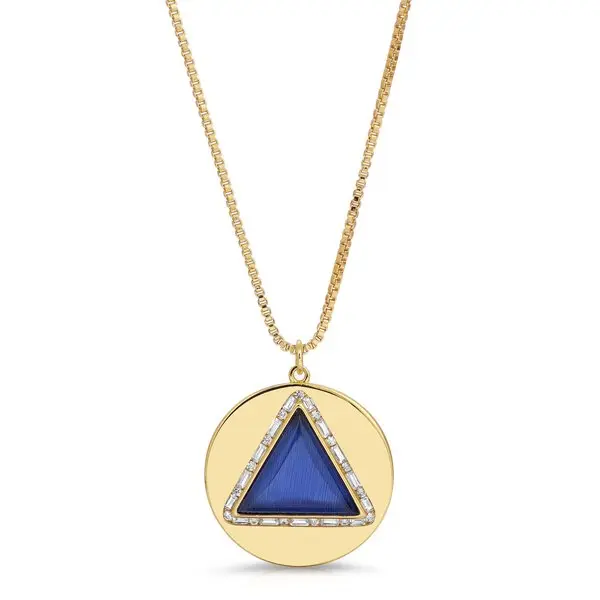 GLAMROCKS JEWELRY Hey You Necklace, Tiger's Eye - Gold