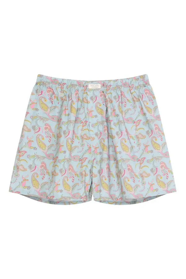 NOLOGO-CHIC Paisley Print Boxers Boxer Short Cotton Dusty - Blue