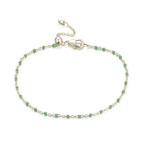 KAMARIA Enamel Beaded Chain Bracelet - Green