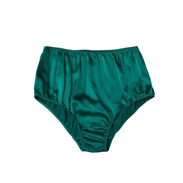 SOFT STROKES SILK Set Of Two Pure Mulberry Silk French Cut Panties - Green
