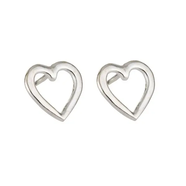 POSH TOTTY DESIGNS Sterling Open Mini Heart Stud Earrings - Silver