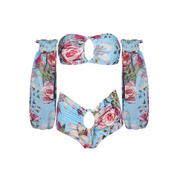 NUR KARAATA Marigold Blu Bikini Set - Blue