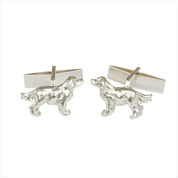 SIMON KEMP JEWELLERS Solid Sterling Retriever Cufflinks - Silver