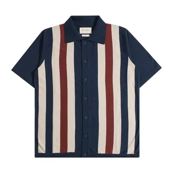 FAR AFIELD Velzy Simple Stripe Knit Shirt - Blue