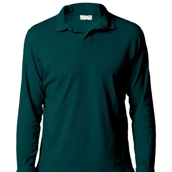 Jacques Zolty Paul Cotton Polo Long Sleeve Forest - Green