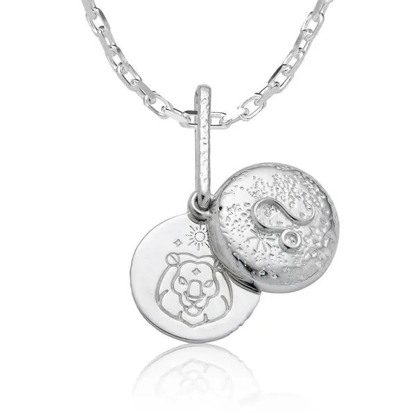 CARTOGRAPHY Leo Zodiac Locket Necklace In Sterling - Silver