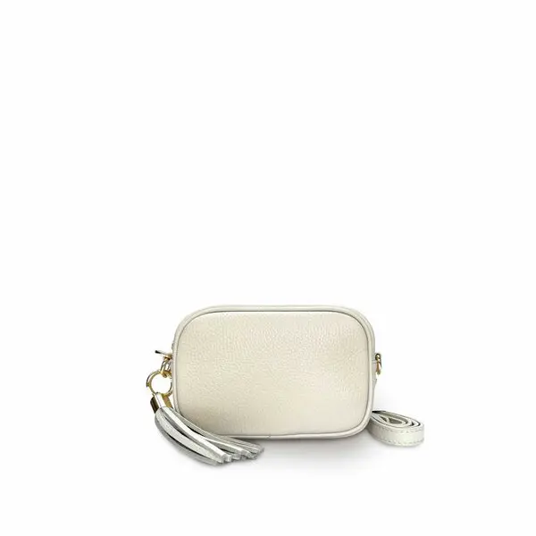 APATCHY LONDON Neutrals The Mini Tassel Stone Leather Phone Bag - Black