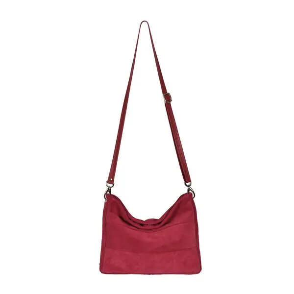 OWEN BARRY Suede Crossbody Bag Passion Red Marizion - Pink
