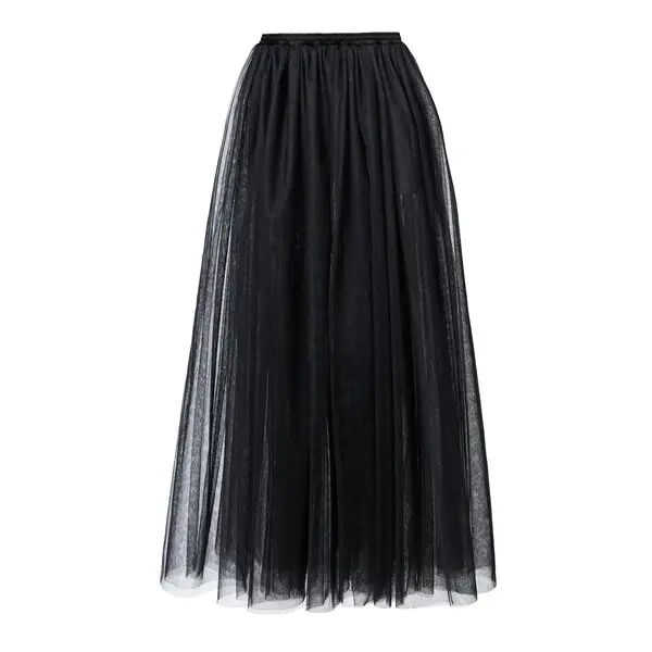 LIA ARAM Pocketed Tulle Maxi Skirt - Black
