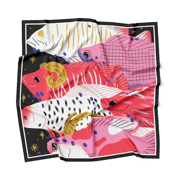 MOMME STUDIO The Four Elets Silk Scarf Collection - Blue