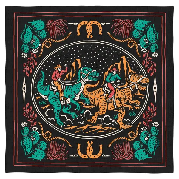 SQUAÏR Dust And Thunder Fossil Dust Cotton Bandana - Blue