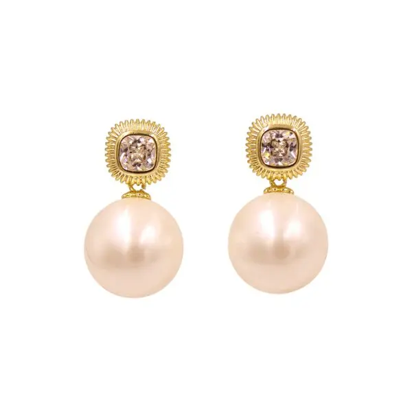 1610ISTANBUL Vintage Timeless Pearl Earrings - Gold
