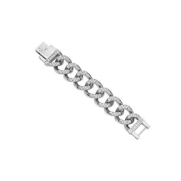 Arte Madrid Pet It On Cuban Chain Choker Necklace Extender - White