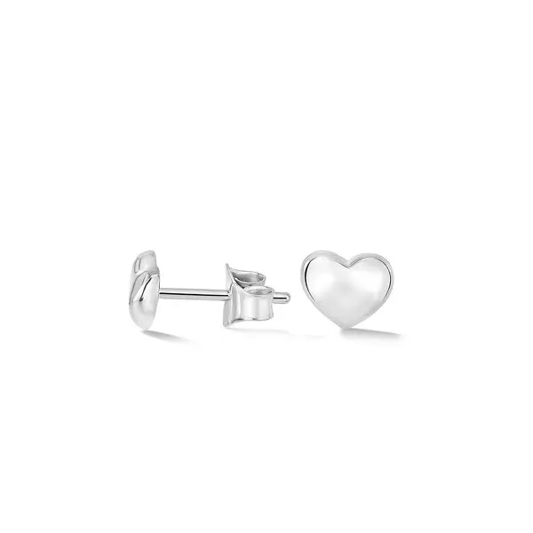 DOWER & HALL Waterfall Mini Heart Studs In Sterling - Silver