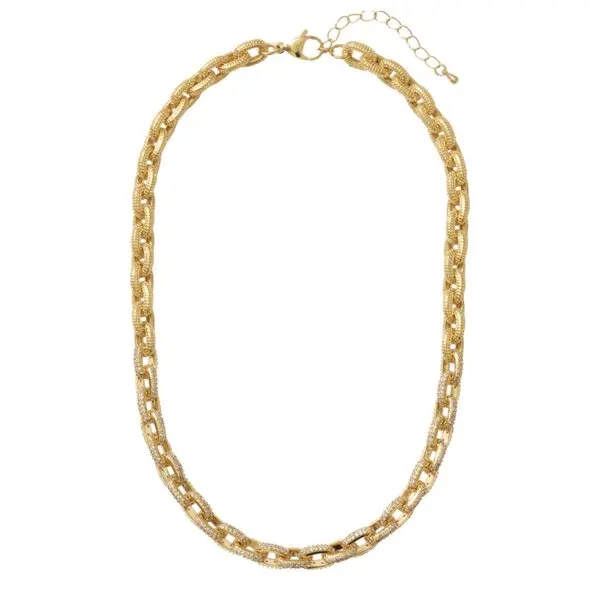 ALEXIE OF ATHENS Pavé Link Chain Necklace - Gold