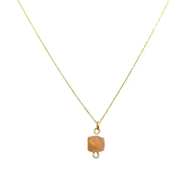 BIO-TRIMMINGS Pink / Gold / Neutrals Brandt Dainty Extendable Necklace Gold Blush Bio-gem - Pink/gold
