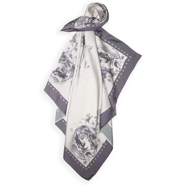 BLACK CAKE Black / Grey Limited Edition Marilyn Monroe Diamonds & Roses Bandana Scarf - Black/grey