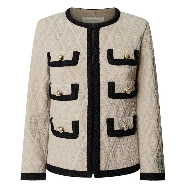 THE EXTREME COLLECTION Brown / Black Hazelnut Jacket With Contrast Black Trims - Brown/black