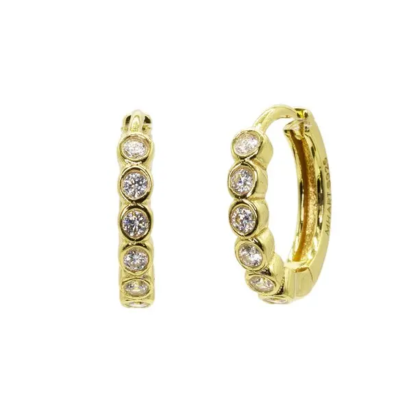 MHART Moissanite Huggie Hoops - Gold