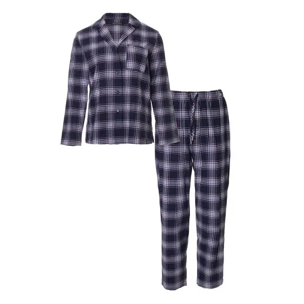 PRETTY YOU Plaid Pyjama Set In Midnight - Blue