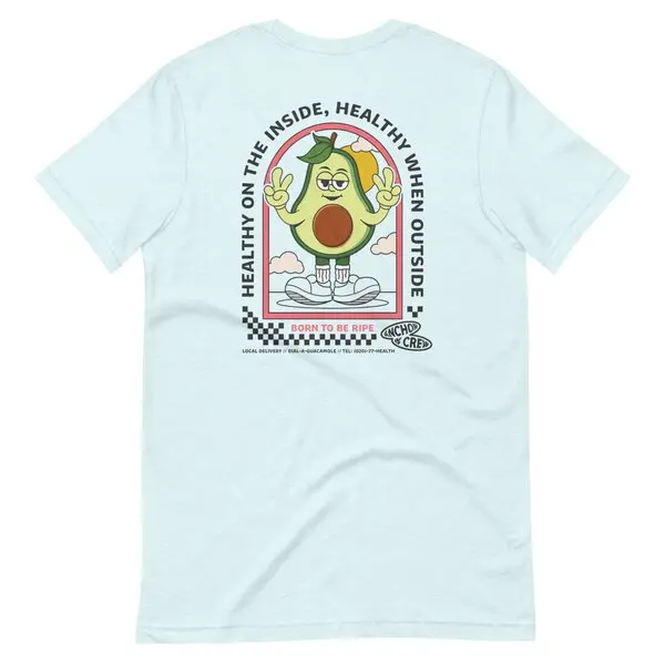 ANCHOR & CREW Ice Ripe Avocado Dial-a-local Organic Cotton T-shirt - Blue