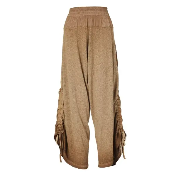 ZHENABIA Neutrals Duo Salvar Desert Sand Boho Harem Pants - Brown