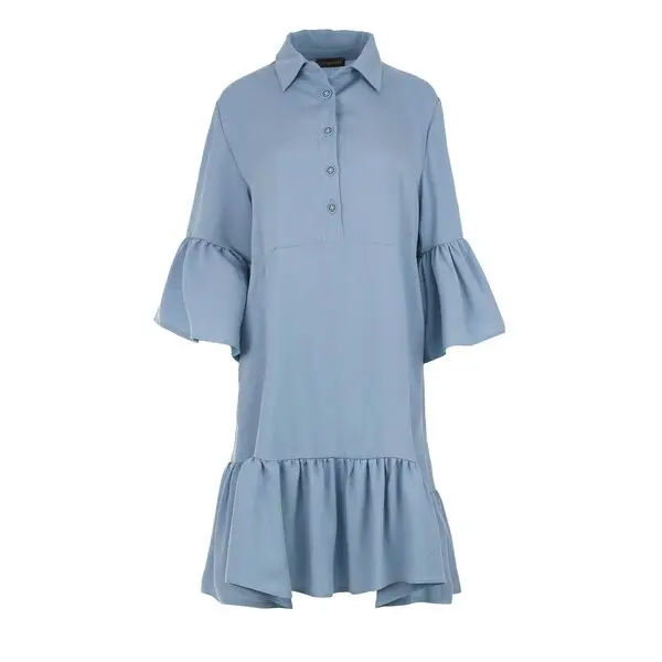 CONQUISTA Serenity Tencel Shirt Dress - Blue